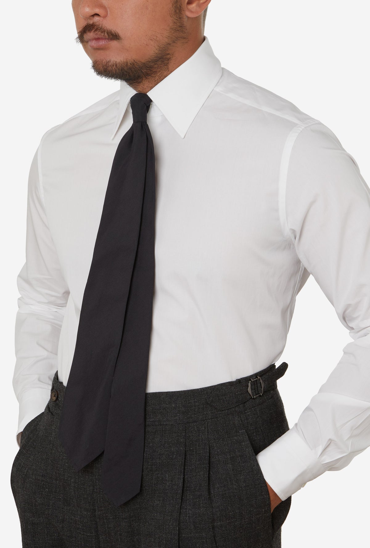 Point Collar Shirt Cotton Poplin White